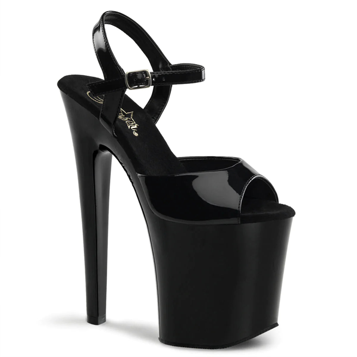 PLEASER USA XTREME-809 8HEEL PLEASERS - PATENT BLACK